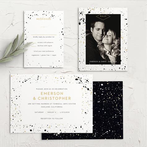 Modern Splatters Wedding Invitations by Basic Invite
