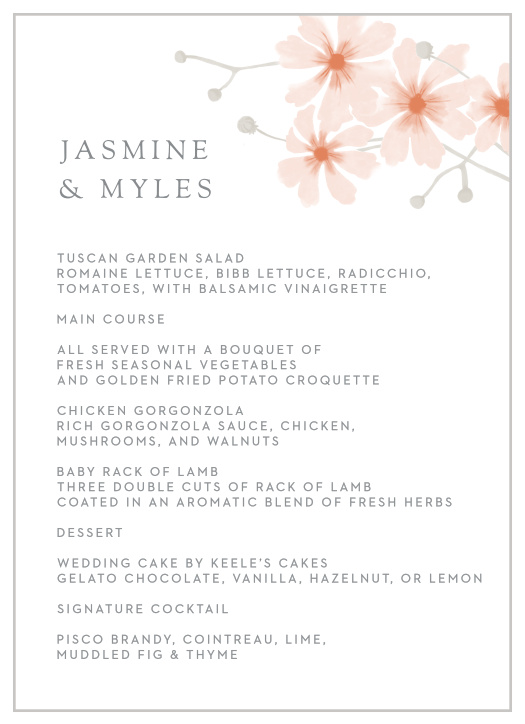 Wedding Menus | Design Your Menu Cards Instantly Online!
