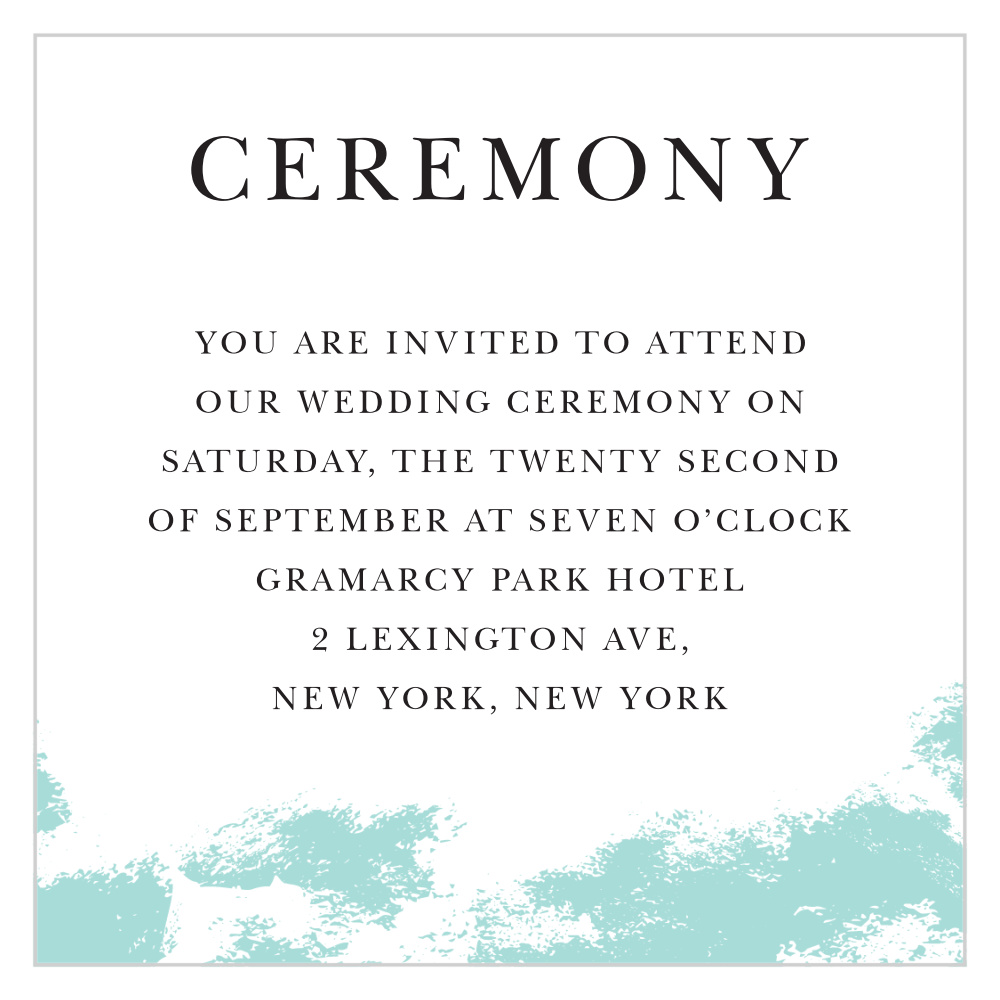 Something Blue Ceremony Cards by Basic Invite