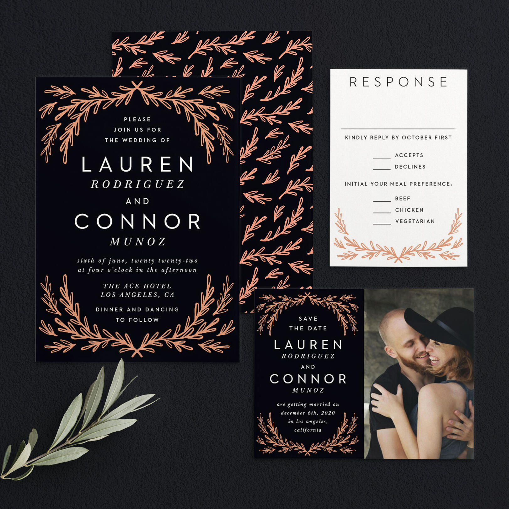 Gilded Frame Response Cards by Basic Invite