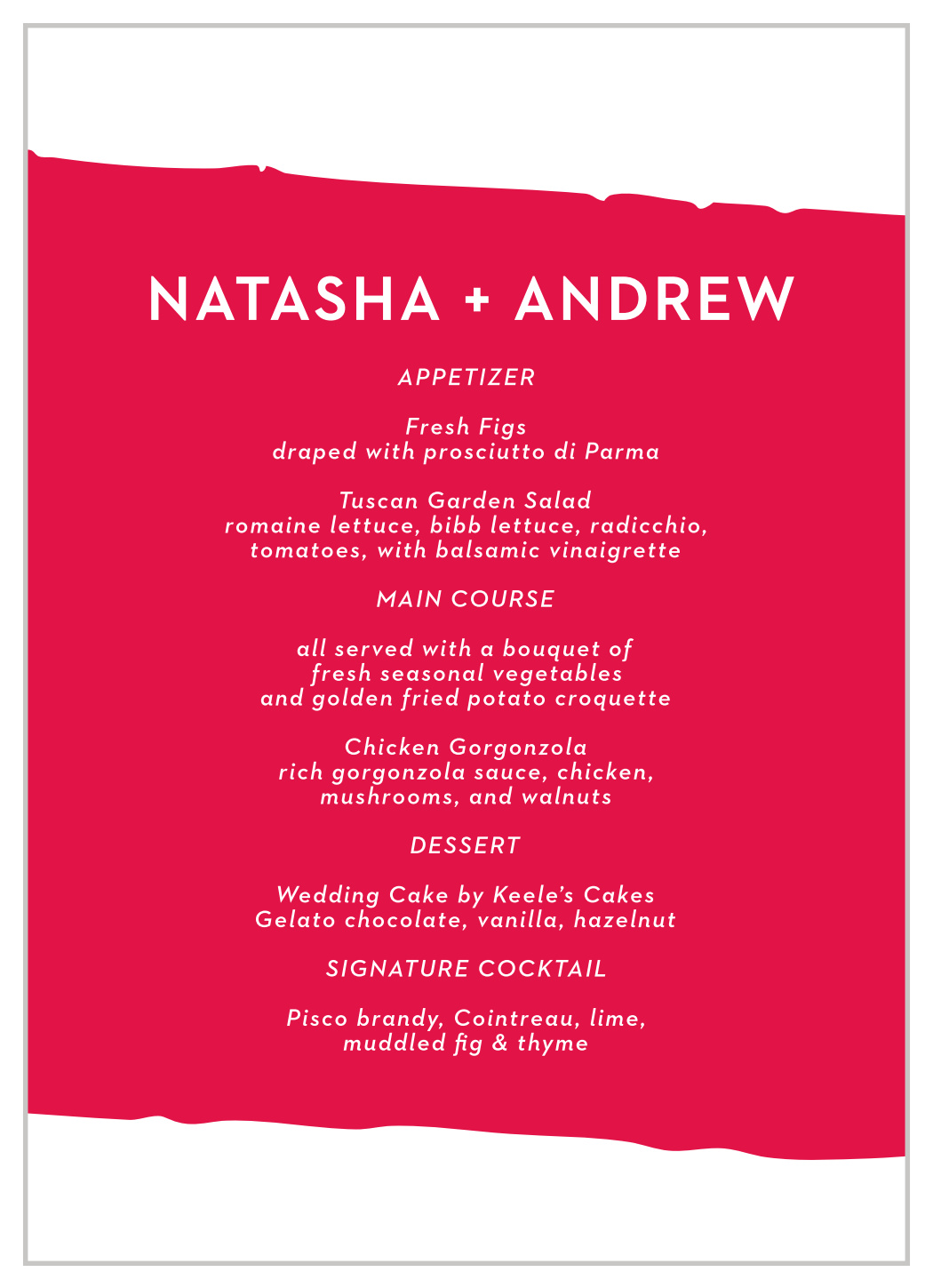Torn Paper Wedding Menus by Basic Invite