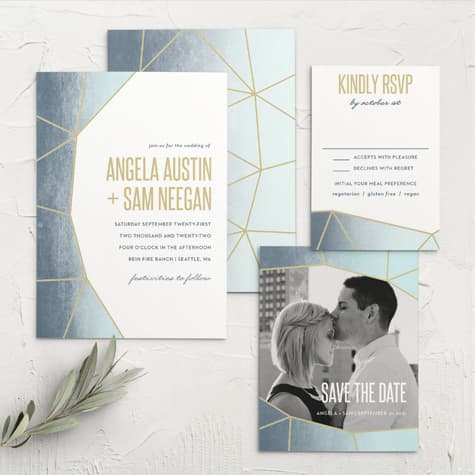 Gleaming Gemstone Wedding Invitations by Basic Invite