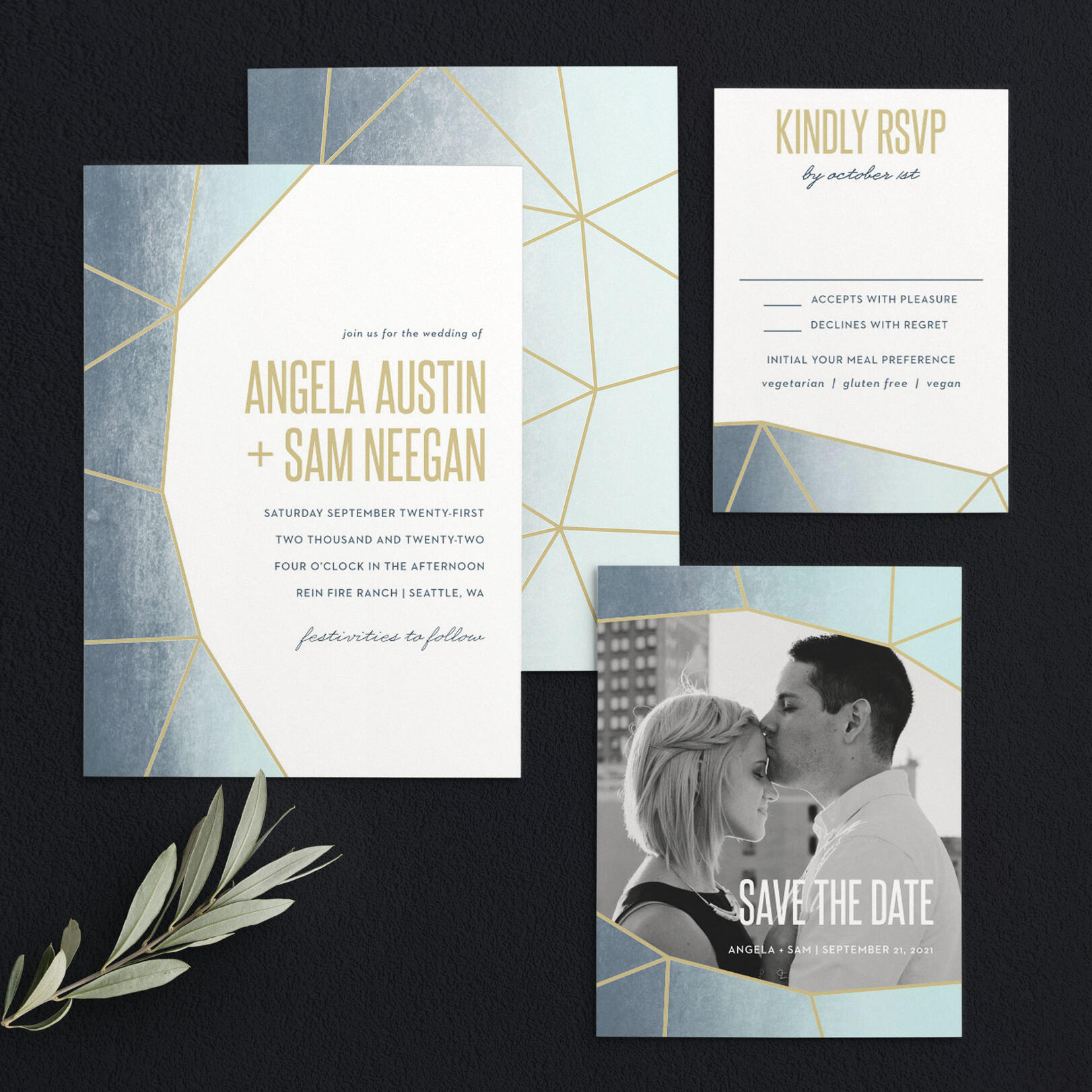 Gleaming Gemstone Response Cards by Basic Invite