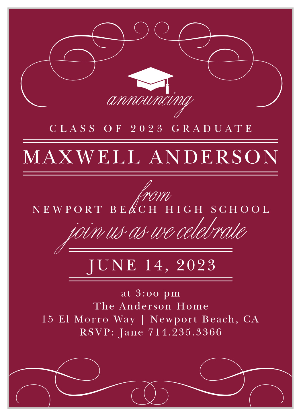 Swirling Success Graduation Invitations by Basic Invite