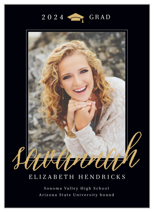 Classic Graduate Graduation Thank You Cards by Basic Invite