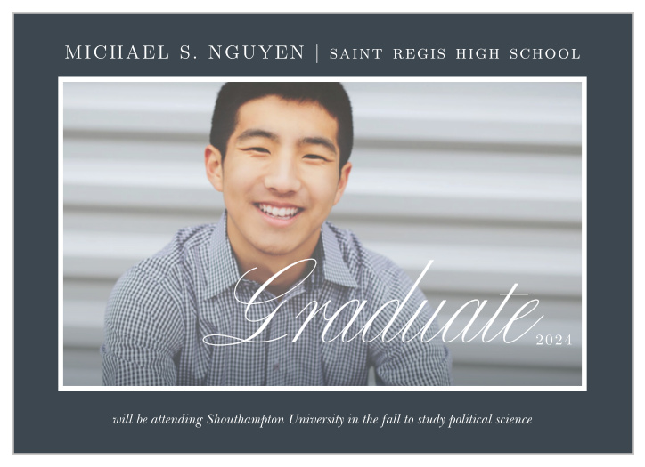 Classic Border Graduation Thank You Cards by Basic Invite