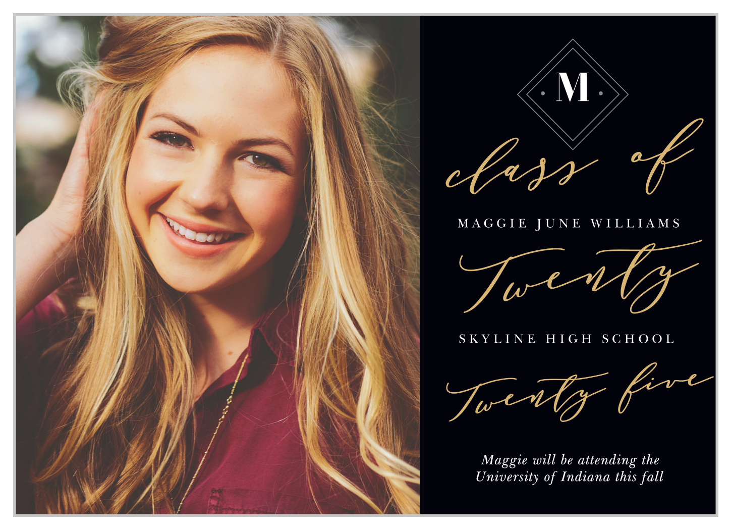 Class Script Graduation Announcements by BasicInvite.com
