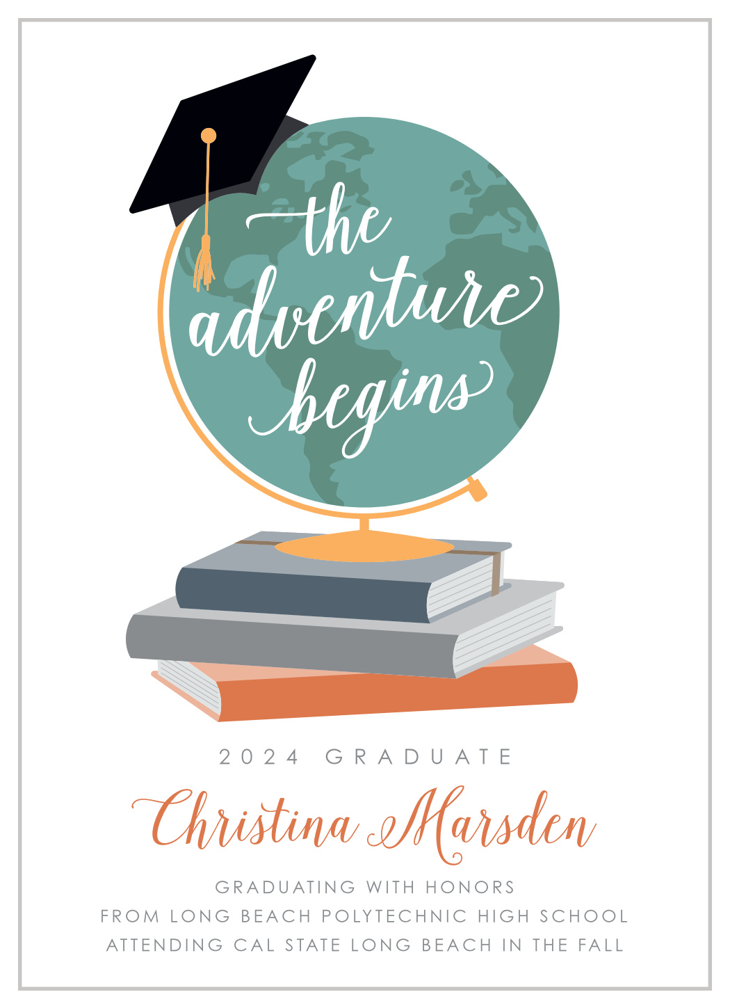 The Adventure Begins Graduation Announcements by Basic Invite