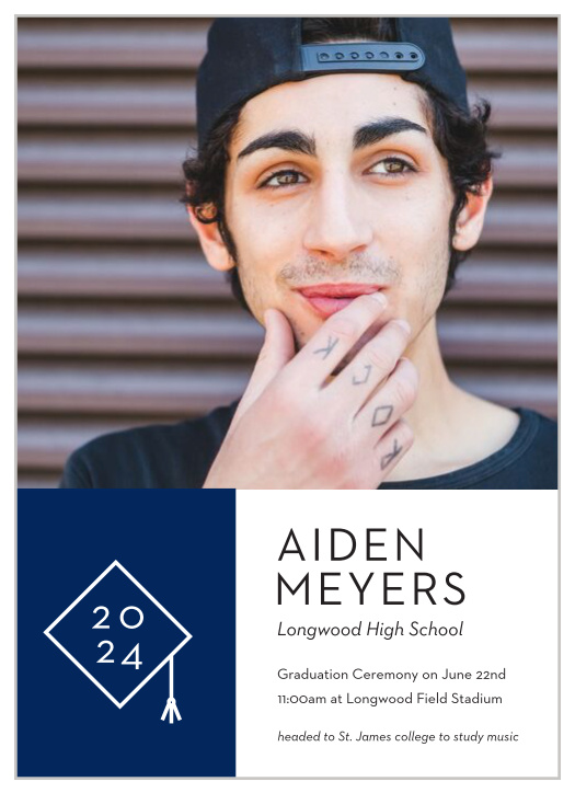 Cap And Gown Graduation Announcements And Invitations - Match Your ...