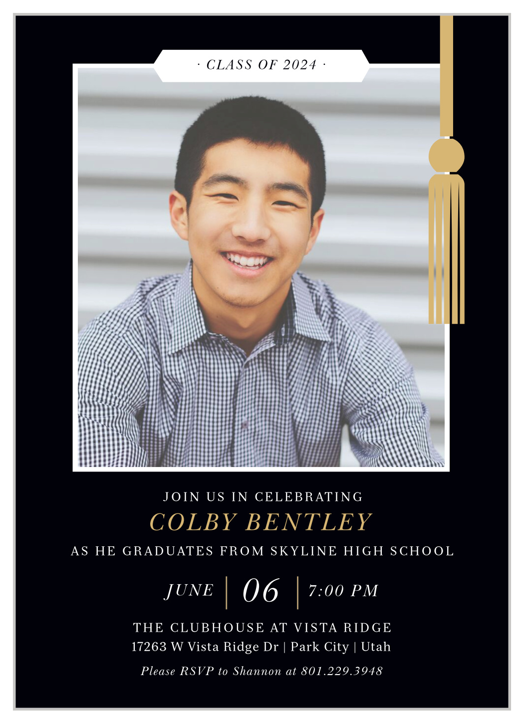 Hanging Tassel Graduation Invitations by Basic Invite