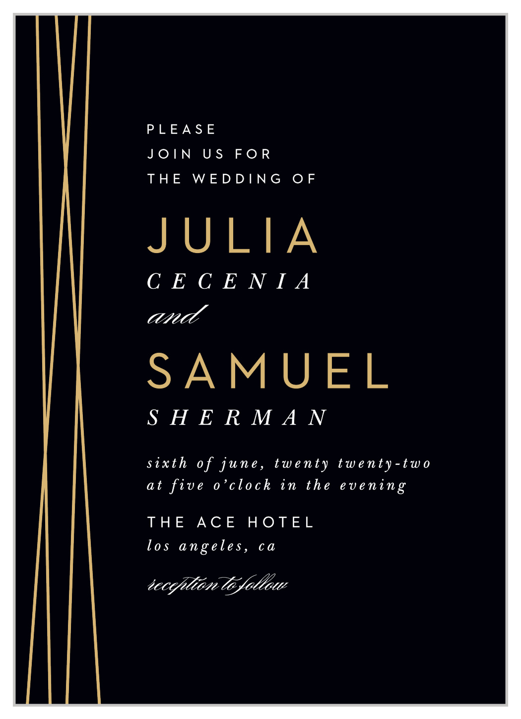 Cross Over Wedding Invitations by Basic Invite
