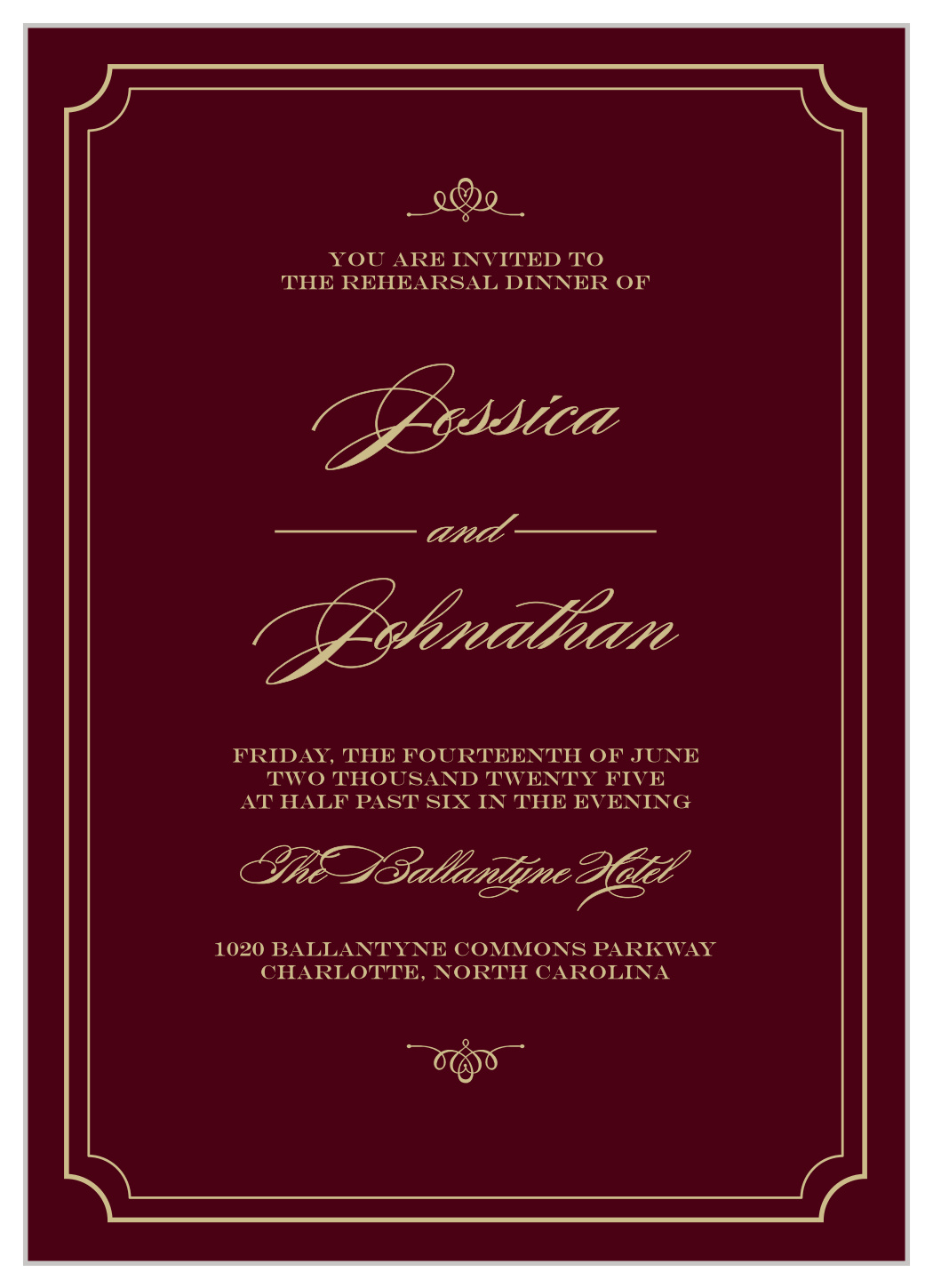 Elegant Script Rehearsal Dinner Invitations by Basic Invite