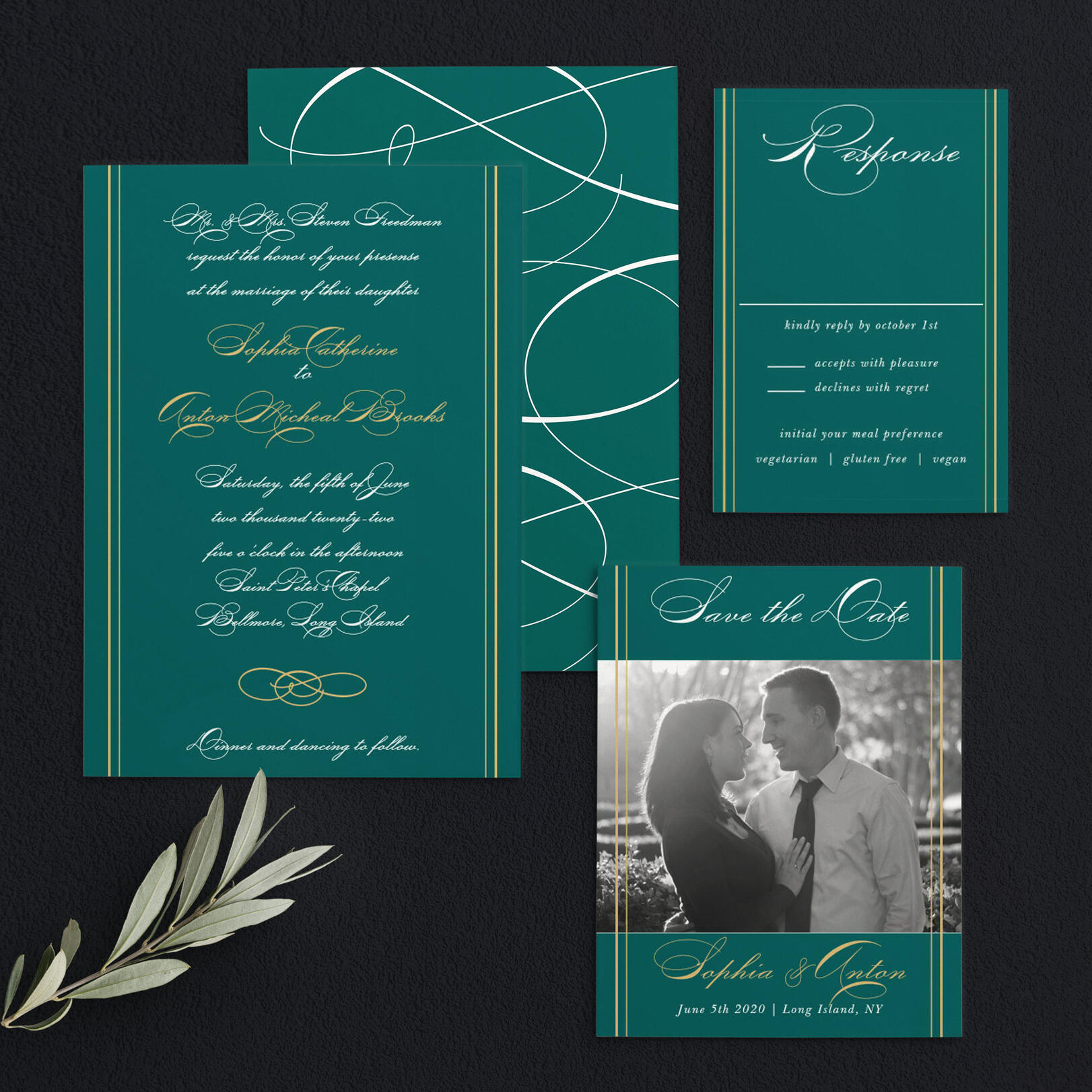 Striped Swash Response Cards by Basic Invite