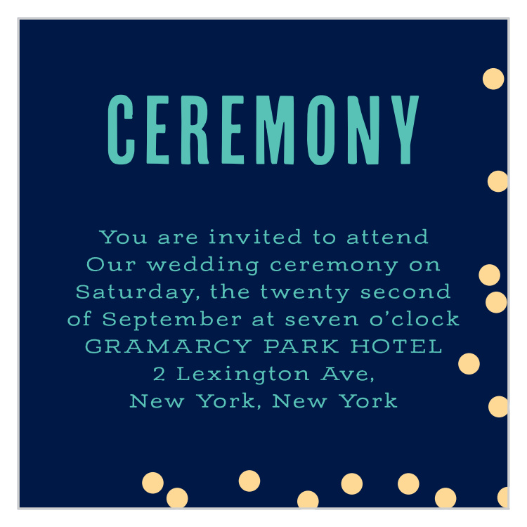Color Pop Ceremony Cards by Basic Invite