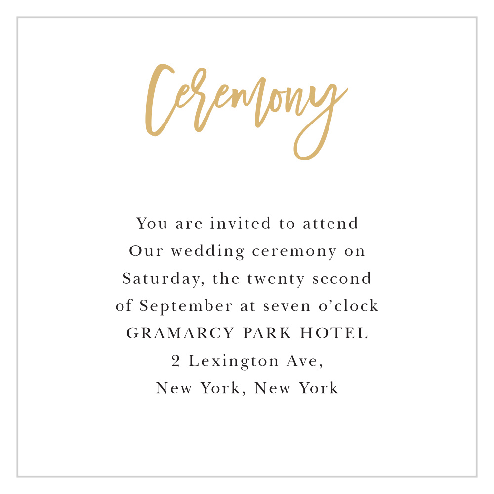 Rustic Plaid Ceremony Cards by Basic Invite