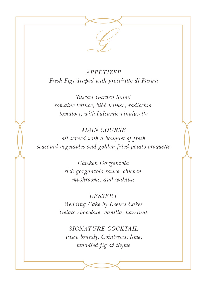 Love Knots Wedding Menus by Basic Invite