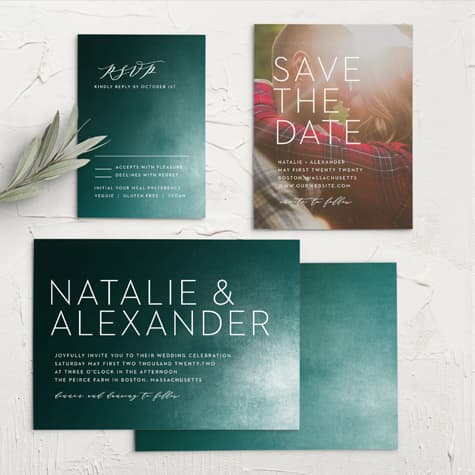 Modern Ombre Wedding Invitations by Basic Invite