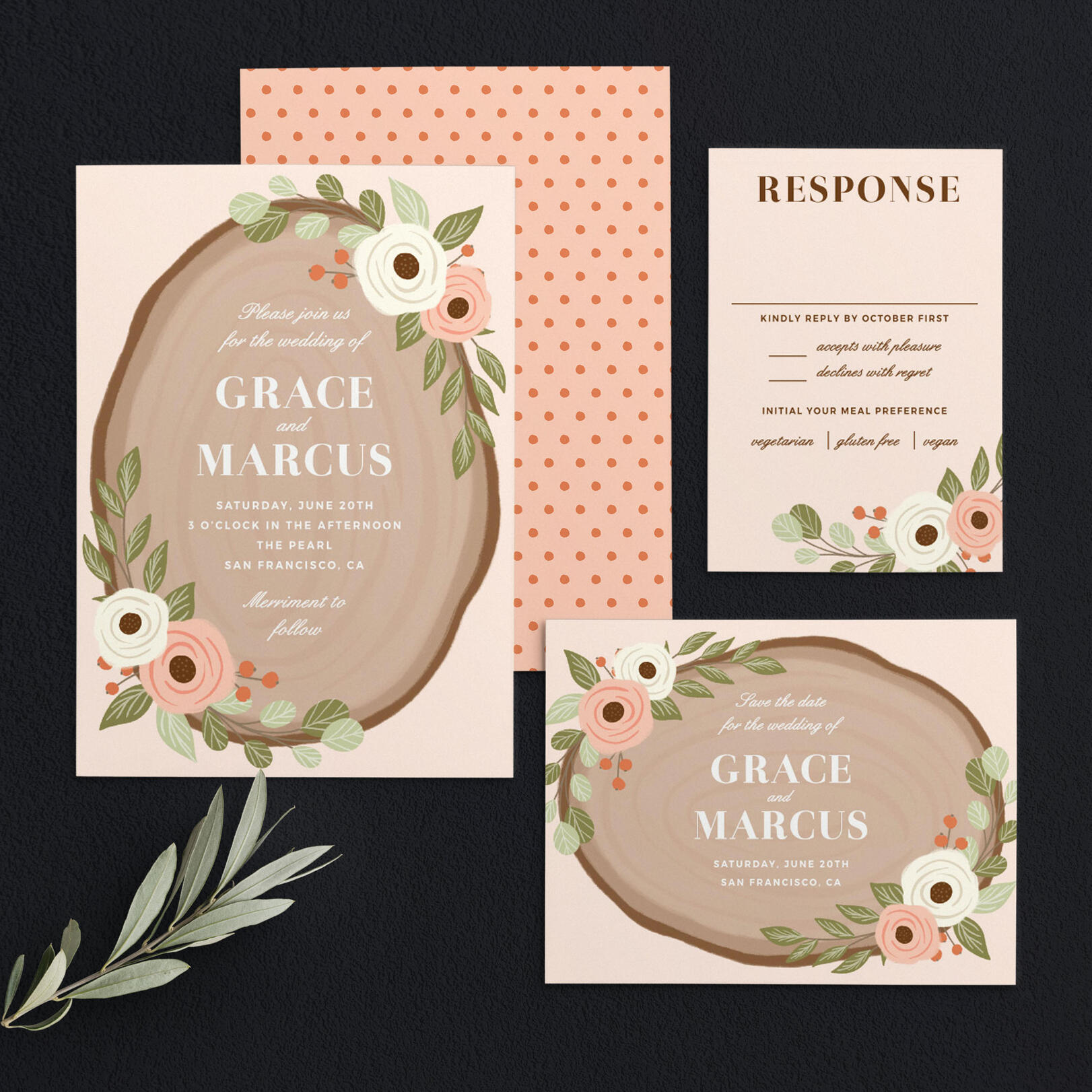 Country Chic Response Cards by Basic Invite