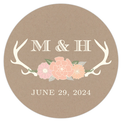 Blooming Antlers Place Cards by Basic Invite