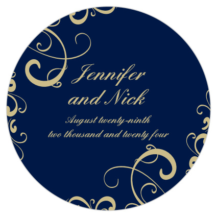 Simple Swirls Wedding Menus by Basic Invite