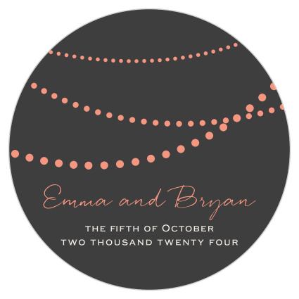 String Lights Wedding Menus by Basic Invite