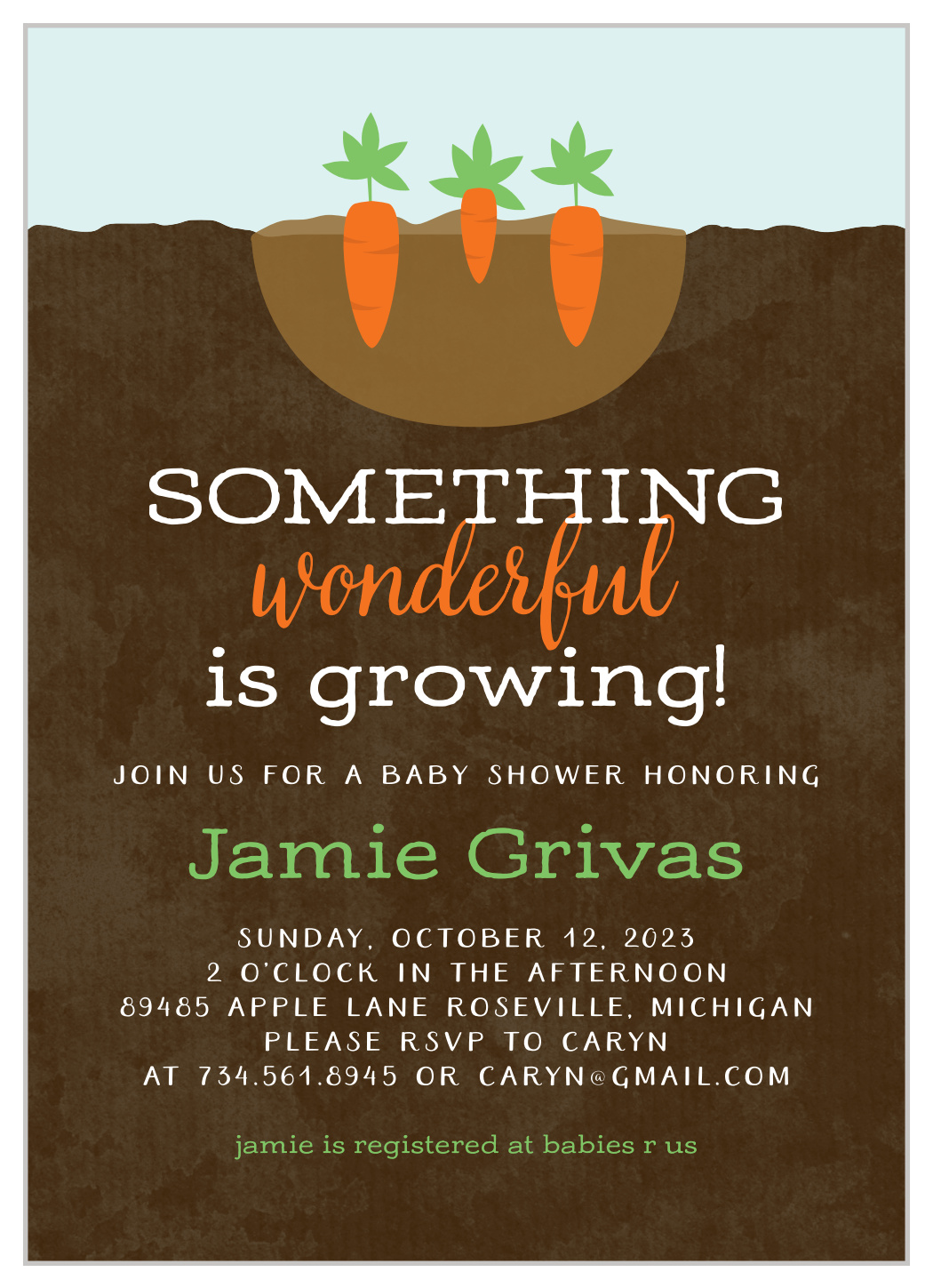 Growing Garden Baby Shower Invitations by Basic Invite