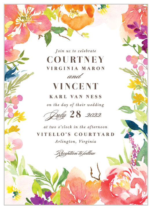 Colorful Wedding Invitations - Match Your Color & Style Free!