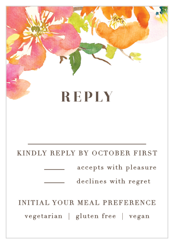 Colorful Garden Response Cards by Basic Invite