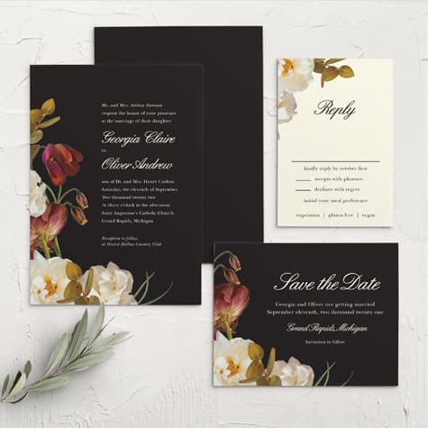Romantic Flowers Wedding Invitations by Basic Invite
