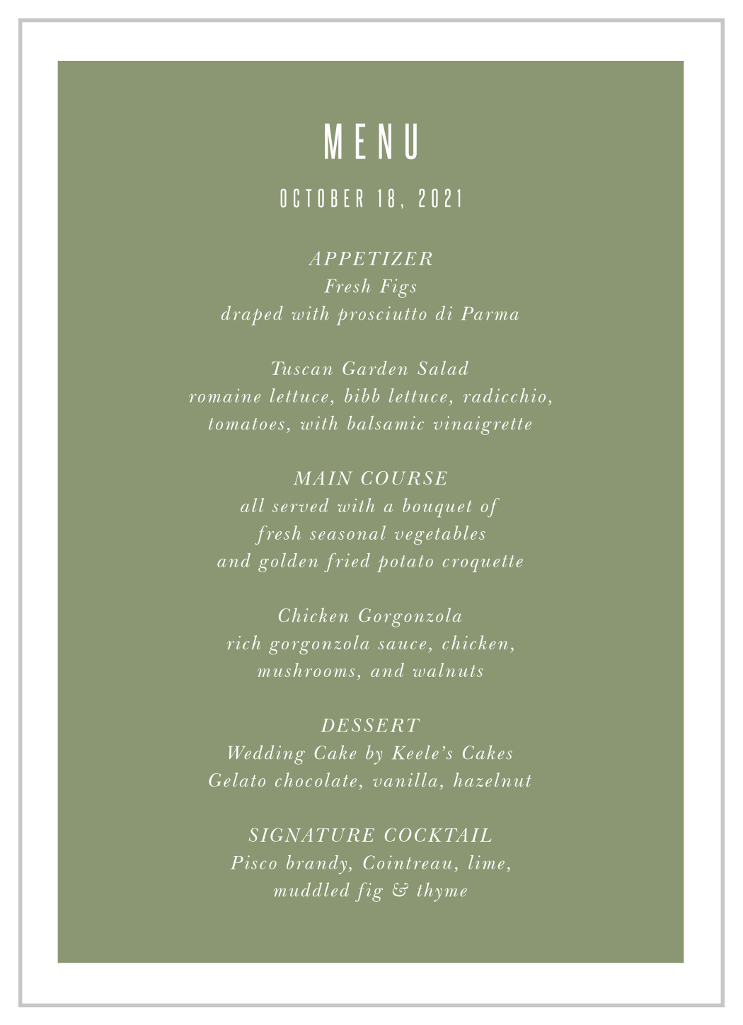 Spring Rose Wedding Menus by Basic Invite