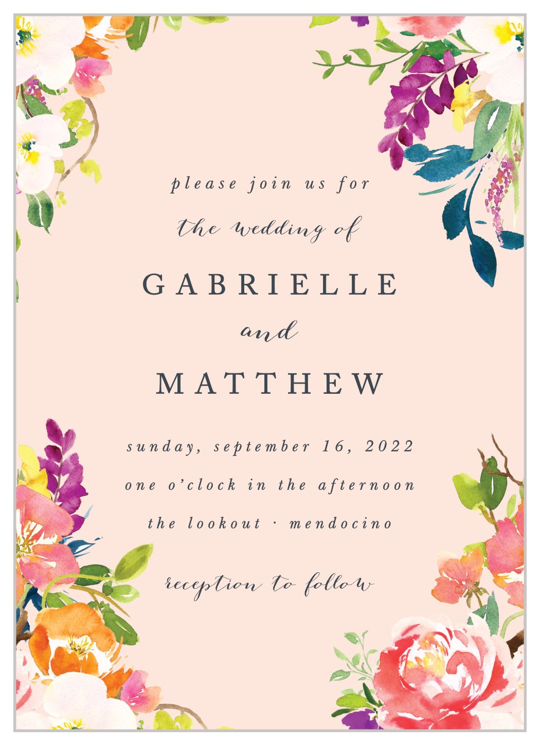Spring Peach Wedding Invitations by Basic Invite