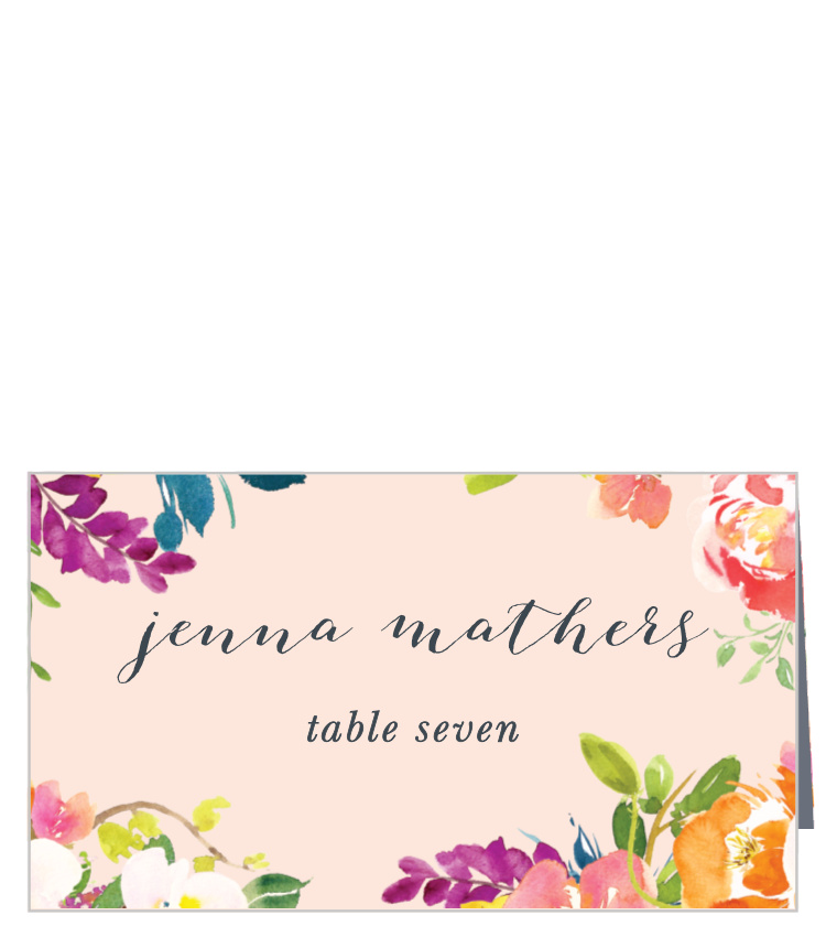 Spring Peach Place Cards by Basic Invite