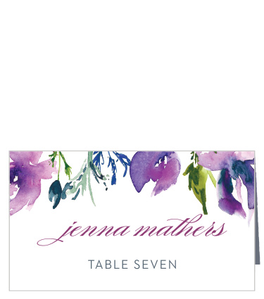 Lavender Blooms Wedding Menus by Basic Invite
