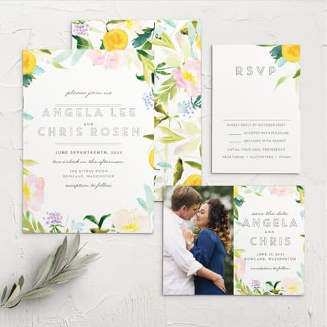 Summer Bouquet Wedding Invitations by Basic Invite