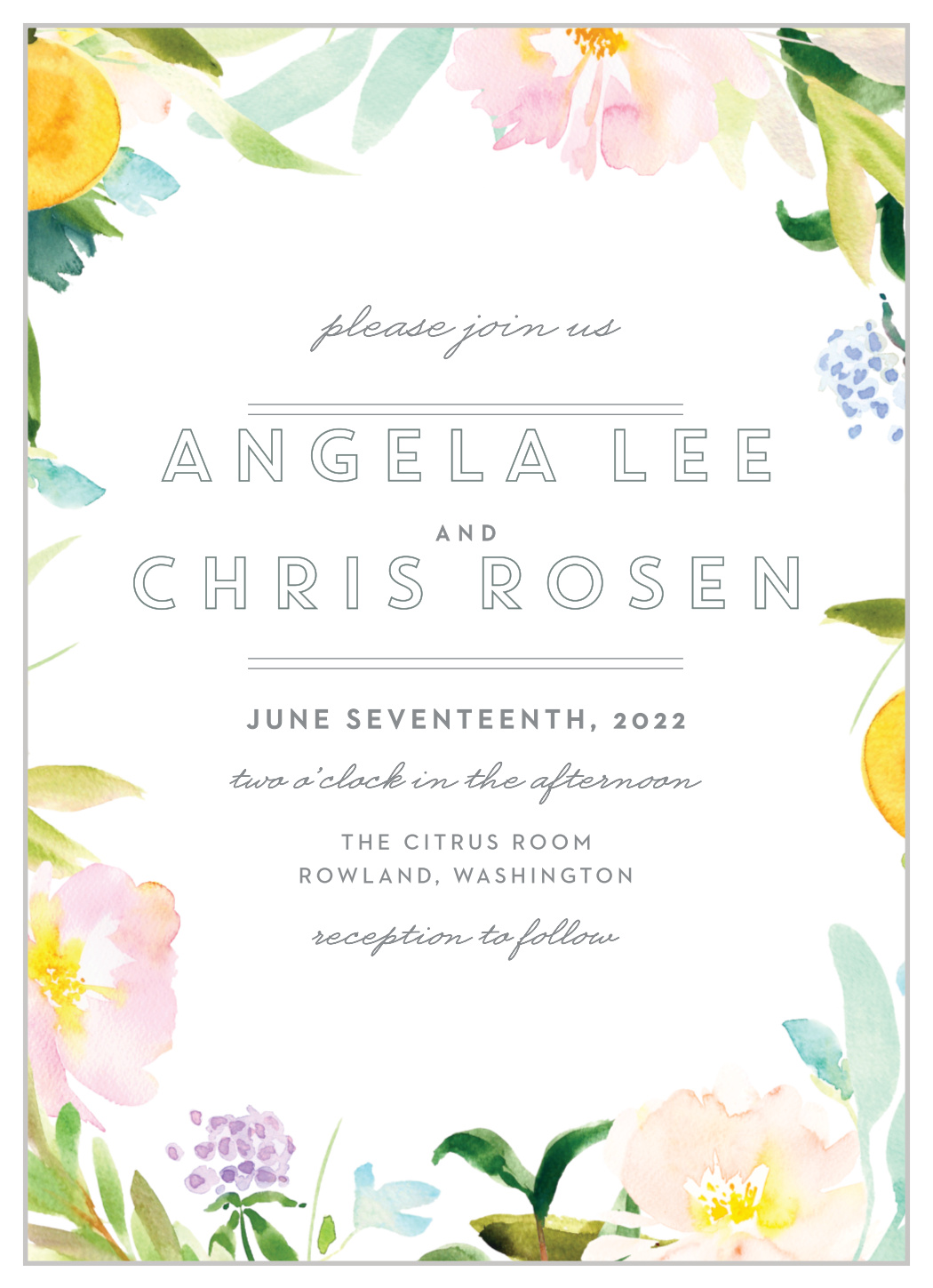 Summer Bouquet Wedding Invitations by Basic Invite