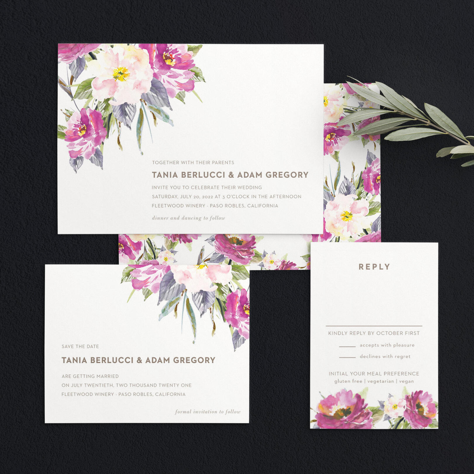 Simple Spring Wedding Invitations by Basic Invite