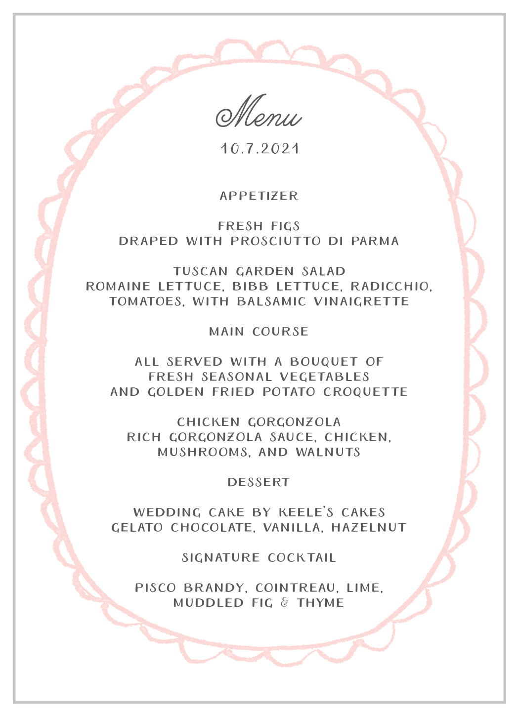 Rustic Doodle Wedding Menus by Basic Invite