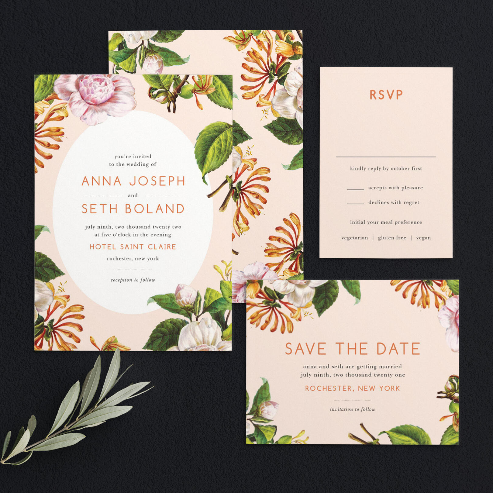 Spring Blush Wedding Invitations by Basic Invite
