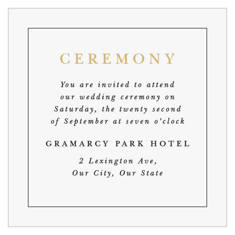 Timeless Classic Ceremony Cards by Basic Invite