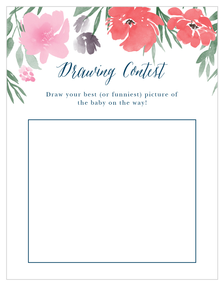 Watercolor Garden Baby Drawing Contest by Basic Invite