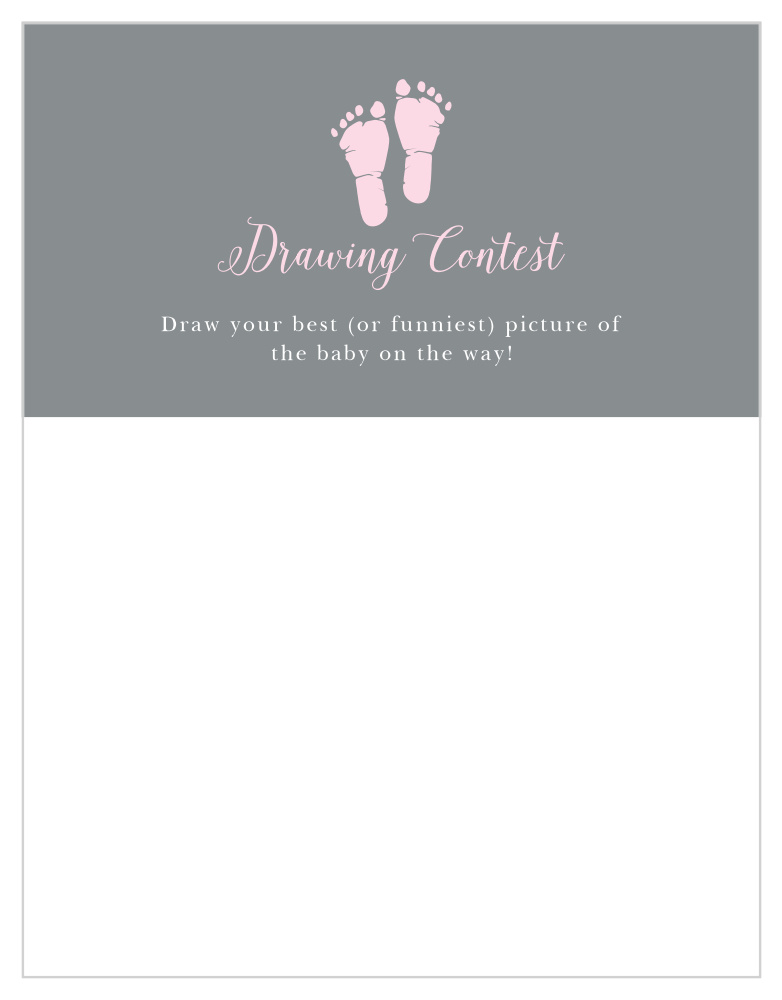 Little Girl Footprints Baby Drawing Contest by Basic Invite