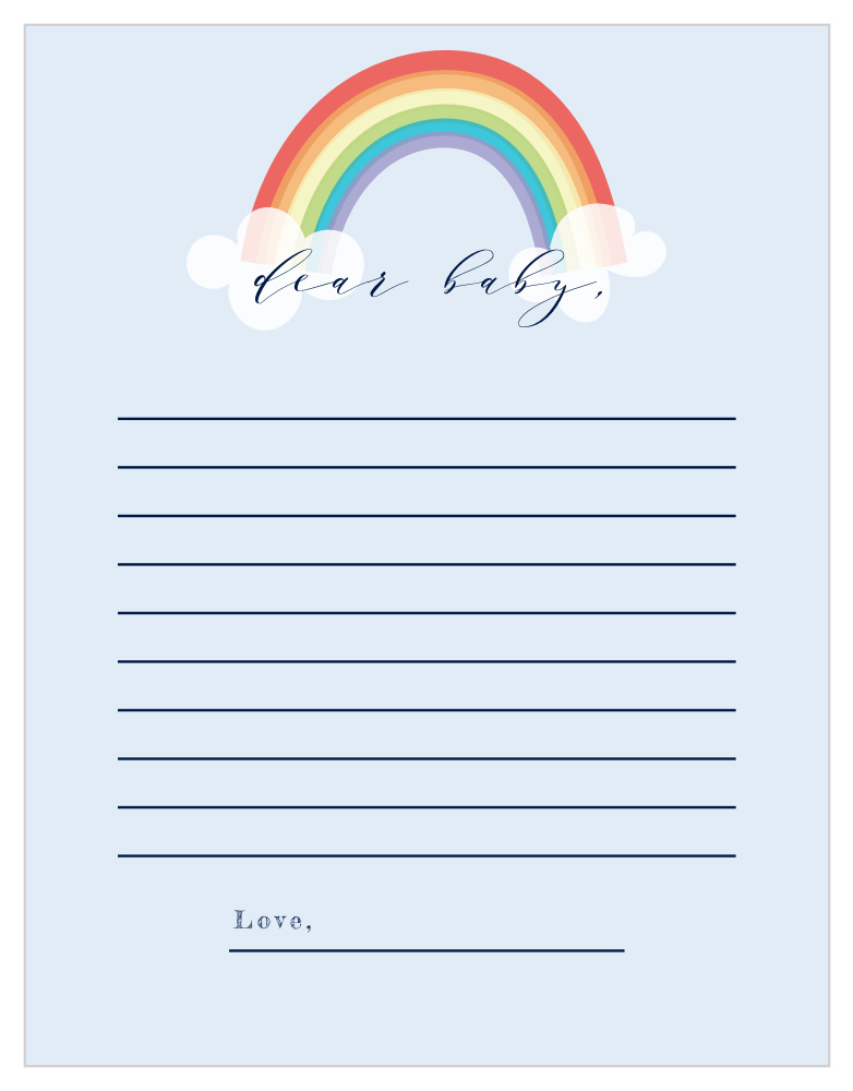 Colors of the Rainbow Letter to Baby by Basic Invite