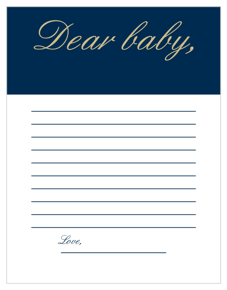 Royal Script Boy Letter to Baby by Basic Invite