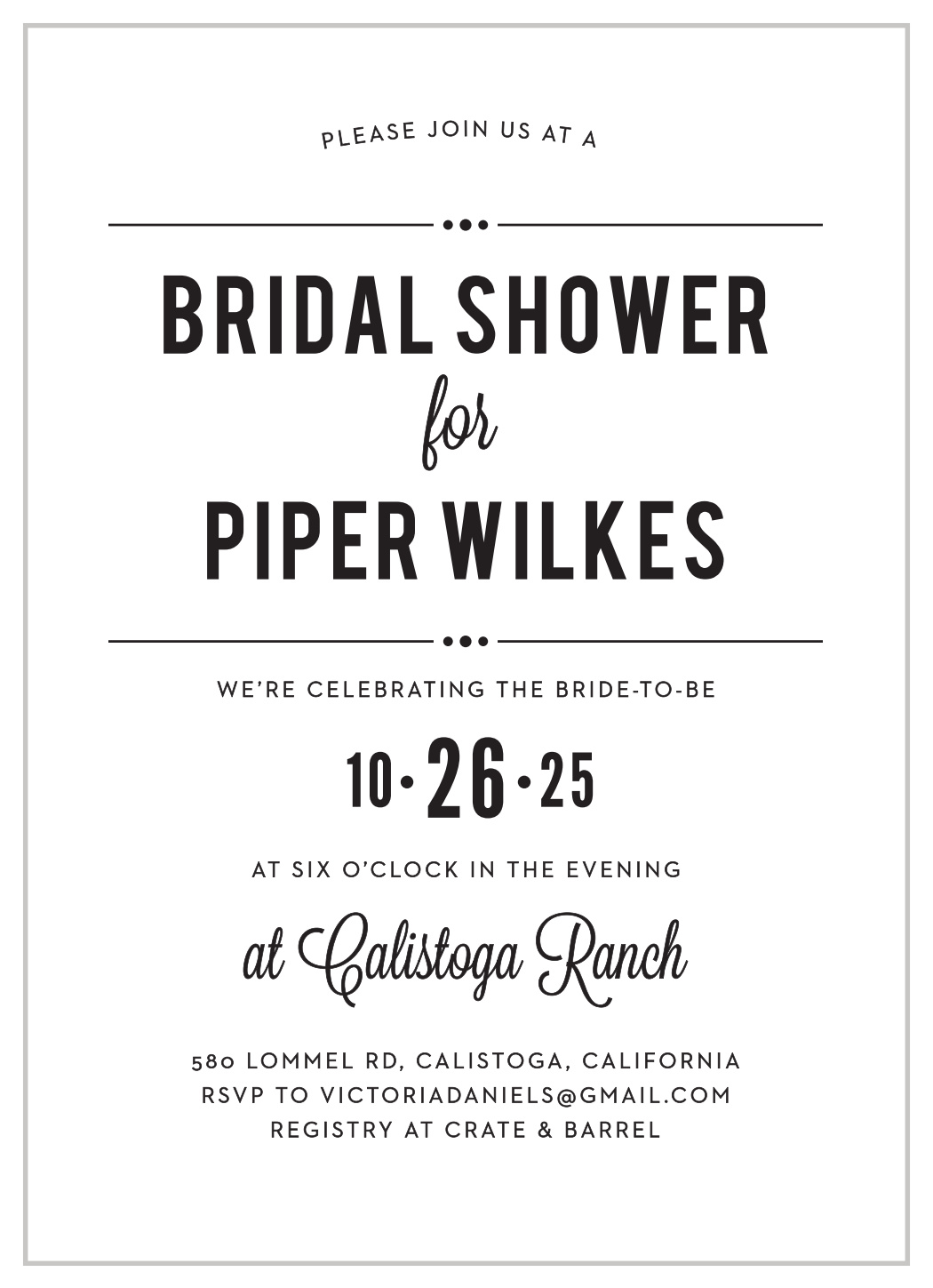 Printed Playbill Bridal Shower Invitations by Basic Invite