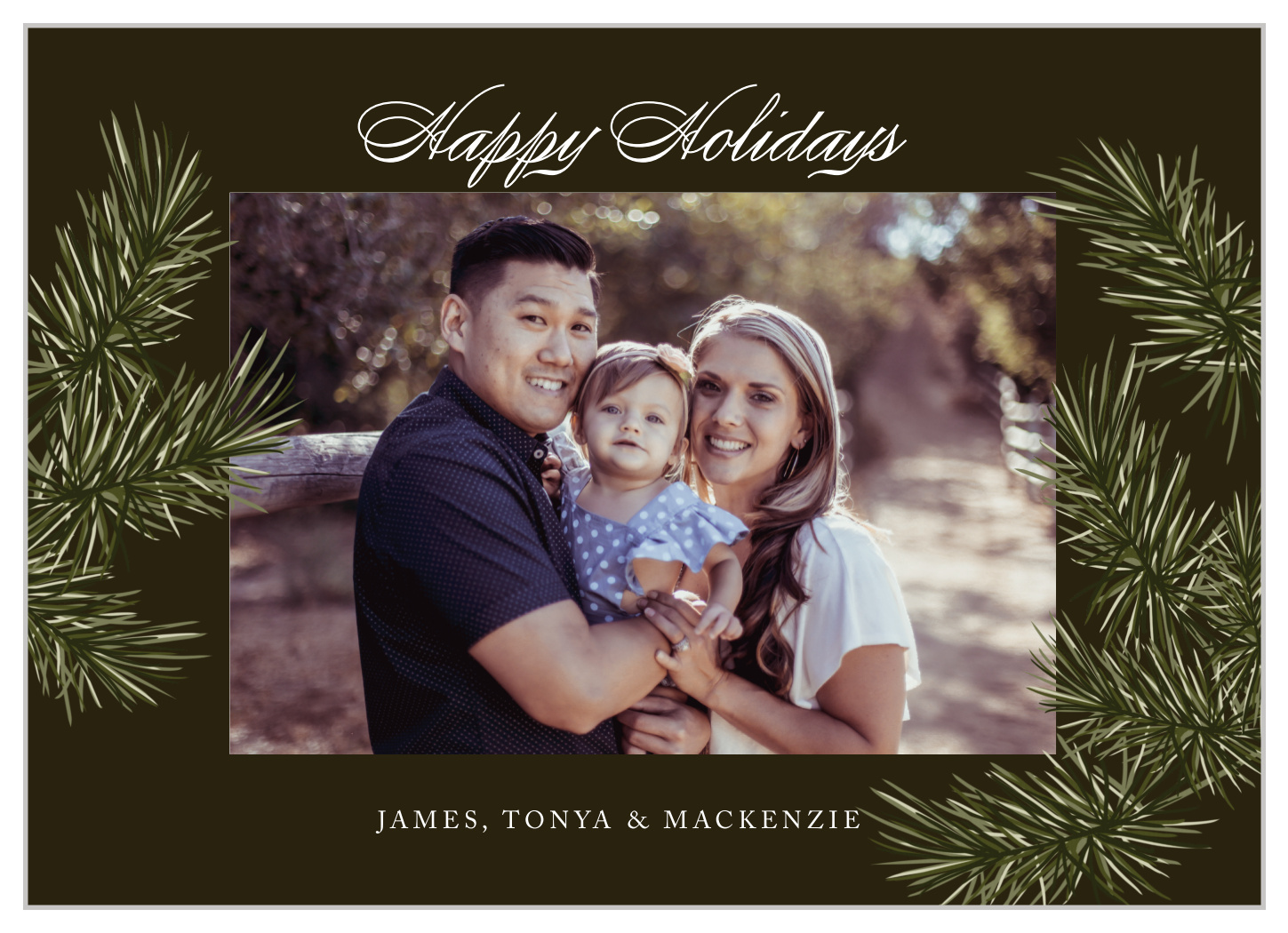 Evergreen Frame Holiday Cards by Basic Invite