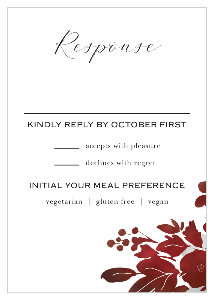 Dark Florals Wedding Invitations by Basic Invite