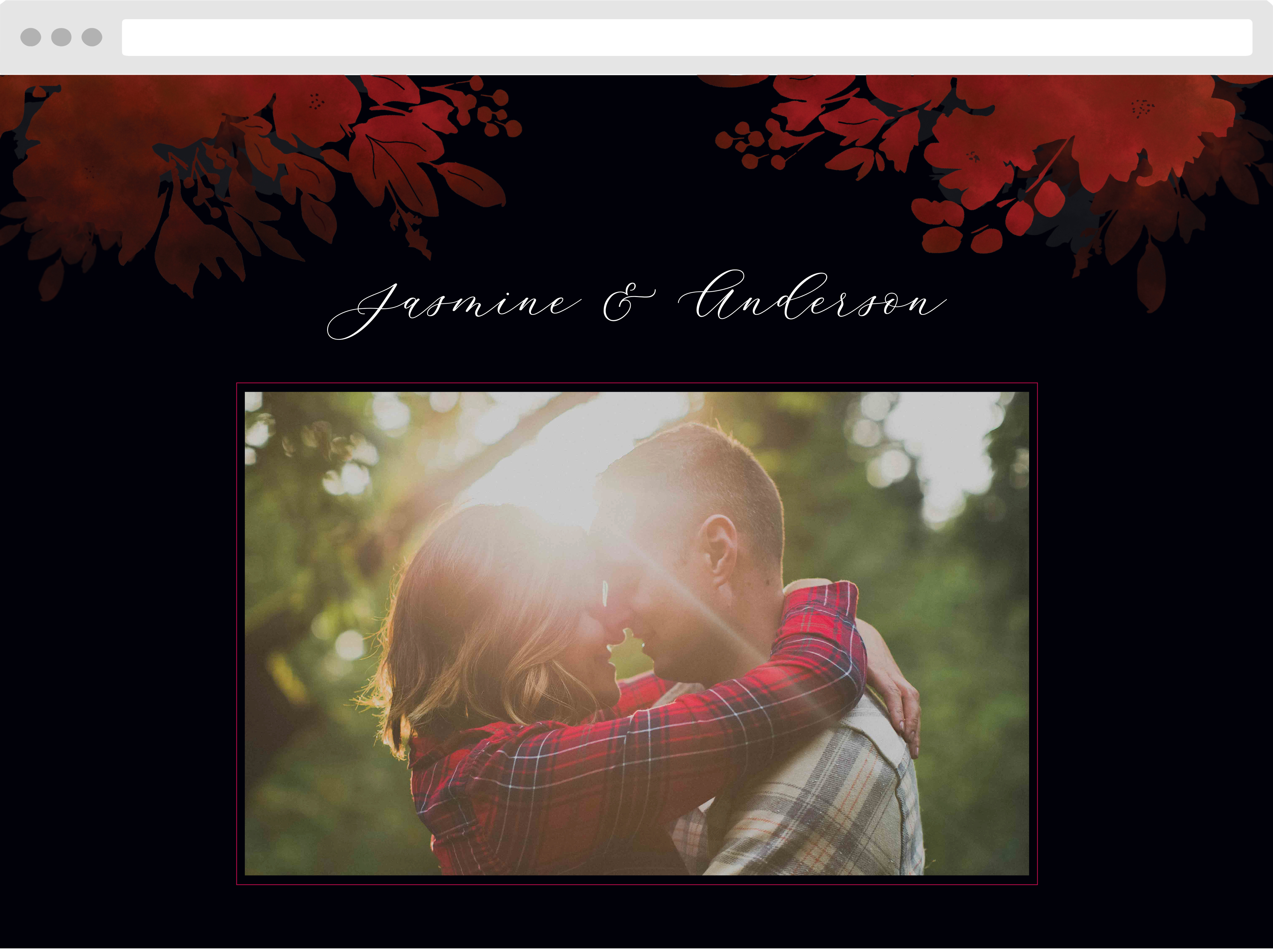 Dark Florals Wedding Invitations by Basic Invite