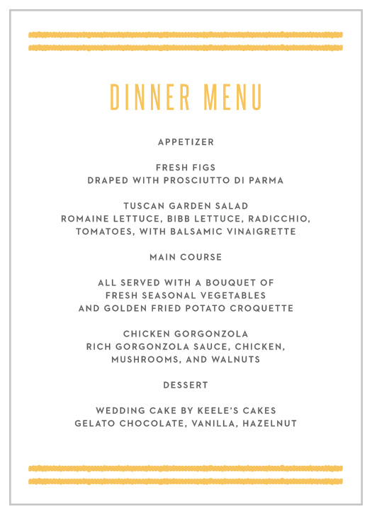 Beach Wedding Menus - Match Your Color & Style Free!