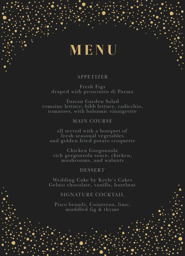 Gothic Halloween Wedding Menus by Basic Invite