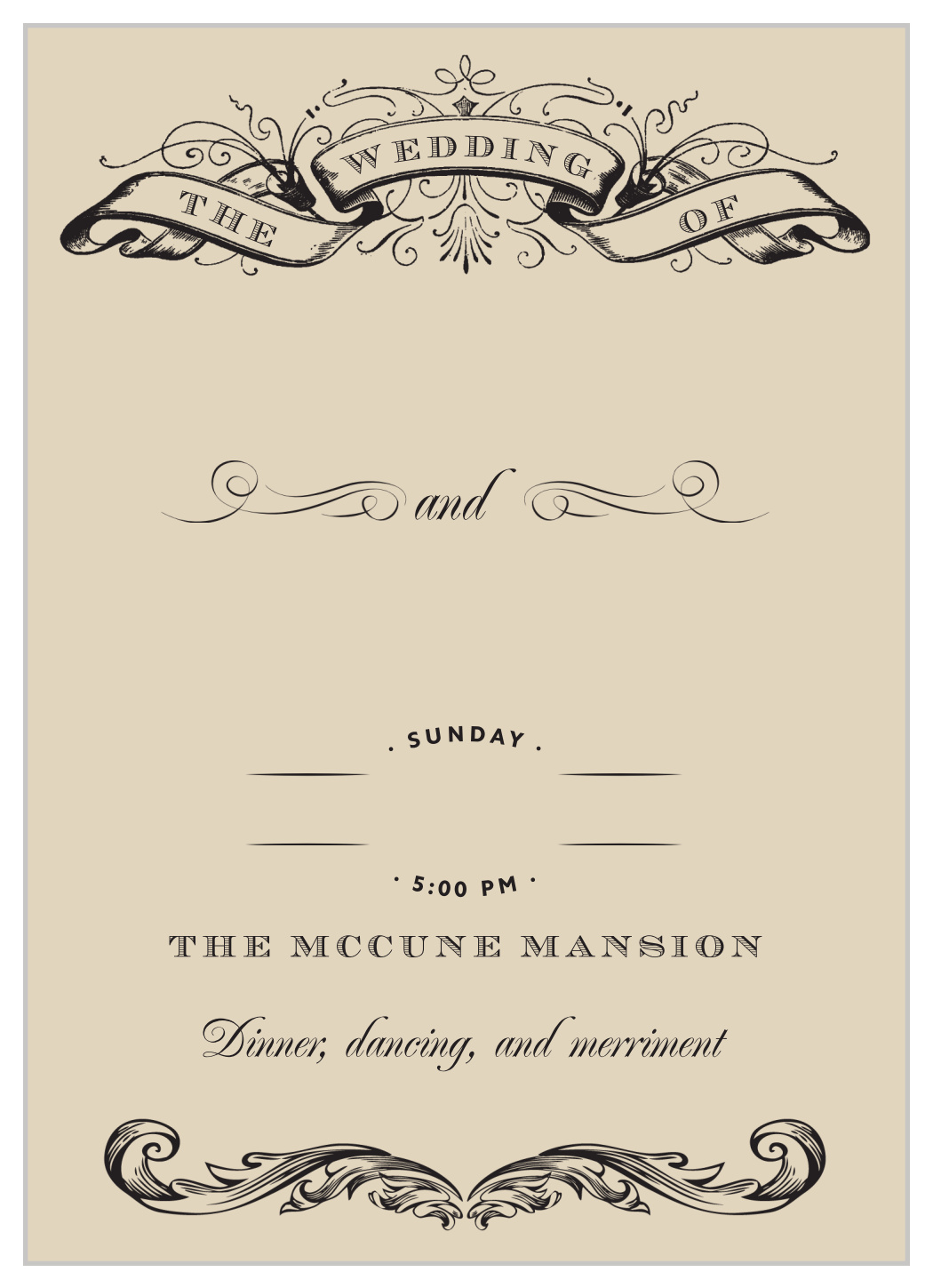 Victorian Type Wedding Invitations by Basic Invite